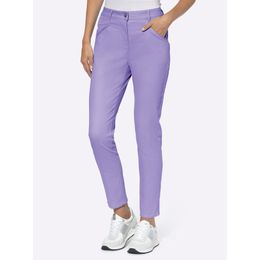 Stretch-Hose Heine, Damen, Gr. 42, Normalgr&ouml;&szlig;en, lila (lavendel), 72% Baumwolle, 25% Polyester, 3% Elasthan, unifarben, 7/8-L&auml;nge, Hosen Stretch-Hose