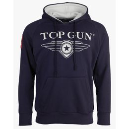 Kapuzensweatshirt Top Gun "Hoodie TG20201043", Herren, Gr. XL, blau (navy), Obermaterial: 65% Baumwolle CO. 35% Polyester COOLMAX PES(Coolmax)., Pullover Kapuzensweatshirt