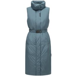 Longweste Navahoo "Longweste Abendlied XIV", Damen, Gr. S, blau (dusty blau), Obermaterial: 100% Polyester Pol. recyc.. Futter: 100% Polyester Pol. recyc.. 100% Polyester Pol. recyc.., Westen Longweste