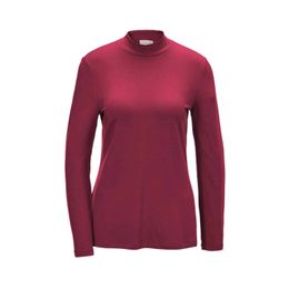Longpullover GOLDNER "Stehkragenshirt mit Langarm", Damen, Gr. 50, rot (dunkelrot), Obermaterial: 95% Modal CMD. 5% Elasthan EL., Sonstiges, Pullover Longpullover, Ohne