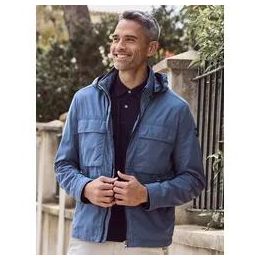Outdoorjacke Lerros "Shell-Blouson mit abnehmbarer Kapuze", Herren, Gr. S, blau (crispy blau), 75% Baumwolle, 25% Polyamid, Jacken Outdoorjacke