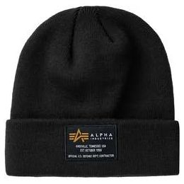 Skim&uuml;tze Alpha Industries "Crew Beanie", Herren, Gr. onesize, schwarz, Obermaterial: 100% Polyacryl, M&uuml;tzen