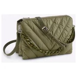 Handtasche Heine, Damen, Gr. B/H/T: 32cm x 22cm x 5cm, gr&uuml;n (khaki), Metall, Viskosemischung, unifarben, Taschen Handtasche