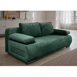 Schlafsofa Collection AB "Moritz", flaschengr&uuml;n, B:200cm H:85cm T:98cm, 100%Polyester, Sofas, Schlafsofa, mit Bettfunktion und Bettkasten, komfortabler Federkern