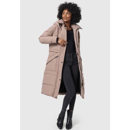 Winterjacke Marikoo "Marikoo Ayumii Damen lange Winter Steppjacke B948", Damen, Gr. XL, grau (taupe grau), Obermaterial: 100% Polyester PES., Jacken Winterjacke