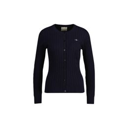 Sweatshirt Gant "Strickjacke STRETCH COTTON CABLE CARDIGAN", Damen, Gr. M, blau, Obermaterial: 88% Baumwolle CO. 10% Polyamid PA. 2% Elasthan EL., Sweatshirts Sweatshirt
