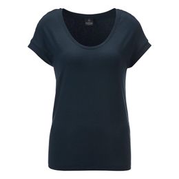 Madeleine Mode Kurzarmshirt MADELEINE "Jerseybluse Elegantes Viskose-Oberteil", Damen, Gr. 42, blau (marine), Obermaterial: 95% Viskose CV. 5% Elasthan EL., Modern, normal, Shirts Kurzarmshirt, Viskose Jersey
