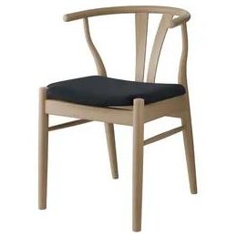 Stuhl HAMMEL FURNITURE "Freja, Massivholz Stuhl mit gepolstertem Sitz &ndash; komfortabel & robust", , wei&szlig; pigmentiert klar lackiert, wei&szlig; pigmentiert klar lackiert, dunkelgrau, B:53cm H:75cm T:54cm, Massivholz, Stoff, St&uuml;hle, Stuhl, Massivholz, gepolsterte Sitzfl&auml;che, versch. Farbvarianten