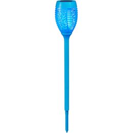 LED Gartenfackel Bonetti, blau (t&uuml;rkis), H:72cm, Leuchten, LED Gartenfackel, LED Solar Gartenfackel mit realer Flamme