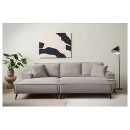 Sitzgruppe Home Affaire "TVINNU, Polsterecke L-Form, Schlaffunktion, mit Hocker", braun (hellbraun), B:275cm H:83cm T:173cm, Sitzm&ouml;bel-Sets, Set, stellbar zum Schlafsofa (Krokodilverbinder)