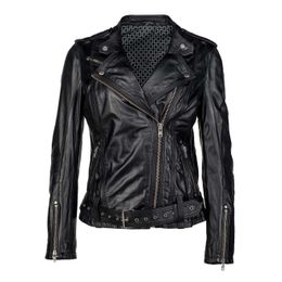 Bikerjacke JCC "Lederjacke Ashley2", Damen, Gr. 38, schwarz, Obermaterial: 100% Lammnappaleder LANA. Futter: 100% Baumwolle CO., Jacken Bikerjacke