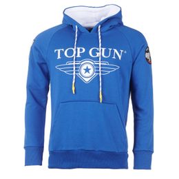 Kapuzensweatshirt Top Gun "Kapuzenpulli Destroyer TG20193012", Herren, Gr. 3XL, blau, Obermaterial: 65% Baumwolle CO. 35% Polyester COOLMAX PES(Coolmax)., Pullover Kapuzensweatshirt