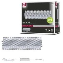 Paulmann LED-Streifen "MaxLED 500 LED Strip Neutralwei&szlig; Basisset", silber (silberfarben), Dioden 640 Stk., Gesamtl&auml;nge 10m, Lichterketten, LED-Streifen