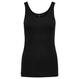 Tanktop KIDS Only "KOGLIVE LOVE S/L TANK TOP JRS NOOS", M&auml;dchen, Gr. 110/116, schwarz, Jersey, Obermaterial: 95% Baumwolle, 5% Elasthan, unifarben, regular fit normal, Rundhals, Tops Tanktop, in Basic-Form