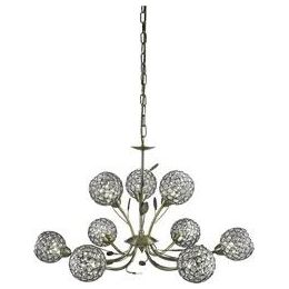 Searchlight H&auml;ngeleuchte "H&auml;ngeleuchte Bellis II, 9-flammig", silber (antikmessing), 9, &Oslash; 68cm H: 39cm, 1 Stk., Leuchten, Elegante Optik, H&auml;ngeleuchte