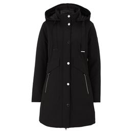 Outdoorjacke Betty Barclay "Outdoorjacke mit abnehmbarer Kapuze", Damen, Gr. 36, schwarz, Obermaterial: 88% Polyester PES. 12% Elasthan EL., Jacken Outdoorjacke