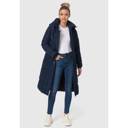 Winterjacke Marikoo "Marikoo Ayumii Damen lange Winter Steppjacke B948", Damen, Gr. XXL, blau (navy), Obermaterial: 100% Polyester PES., Jacken Winterjacke