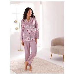 w&auml;schepur Schlafanzug W&Auml;SCHEPUR, Damen, Gr. 48/50, lila (mauve), 83% Polyester, 17% Baumwolle, Homewear-Sets Schlafanzug