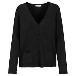 Strickjacke Clarina "WALTER", Damen, Gr. 36, schwarz, Obermaterial: 70% Viskose, 30% Polyamid., unifarben, comfort fit, V-Ausschnitt, Strickjacken Strickjacke, Viskose-Polyamid Mischung
