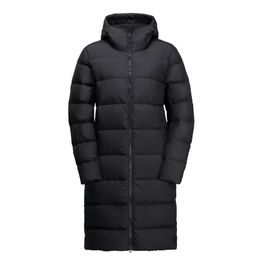 Daunenmantel Jack Wolfskin "FROZEN PALACE COAT W RDS", Damen, Gr. S, schwarz, Obermaterial: 100% Polyester. Futter: 100% Polyester. Wattierung: 90% Entendaune, 10% Federn, hoch geschlossener Ausschnitt, M&auml;ntel Daunenmantel, mit Entendaunen- und Federf&uuml;llung, mit individuell anpassbarer Kapuze
