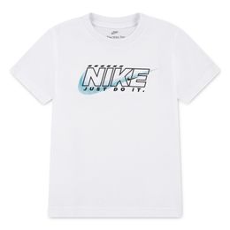 T-Shirt Nike Sportswear "NKB RUSH NATION SS TEE", Jungen, Gr. 104 (4), wei&szlig;, Obermaterial: 60% Baumwolle, 40% Polyester, Shirts T-Shirt, f&uuml;r Kinder