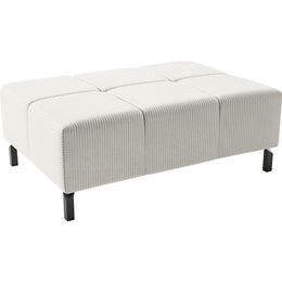 Hockerbank Home Affaire "Ancona New", grau (hellgrau), B:107cm H:43cm T:71cm, : 88% Polyester, 12% Polyacryl, Hocker, Hockerbank, passend zum Ecksofa, auch in Easy care-Bezug + Cord