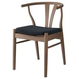 Stuhl HAMMEL FURNITURE "Freja, Massivholz Stuhl mit gepolstertem Sitz &ndash; komfortabel & robust", , eiche smoked ge&ouml;lt, eiche smoked ge&ouml;lt, dunkelgrau, B:53cm H:75cm T:54cm, Massivholz, Stoff, St&uuml;hle, Stuhl, Massivholz, gepolsterte Sitzfl&auml;che, versch. Farbvarianten