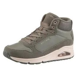 Keilsneaker Skechers "UNO-STACRE SHINE", Damen, Gr. 39, gr&uuml;n (olivgr&uuml;n), Lederimitat, Textil, Veloursleder, Schuhe, High Top Sneaker, Schn&uuml;rboots mit Luftkammern Sohle