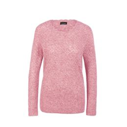 Strickpullover GOLDNER "Femininer Ajourpullover aus hochwertigem Melange-Garn", Damen, Gr. 44, rosa (ros&eacute;, melange), Obermaterial: 68% Polyacryl PAN. 12% Polyester PES. 11% Polyamid PA. 6% Wolle WO. 3% Elasthan EL., Rippe, Pullover Strickpullover, Sehr gut kombinierbares Wohlf&uuml;hlst&uuml;ck