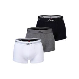 Boxershorts s.Oliver "Boxershort 3er Pack", Herren, Gr. M, bunt (grau, schwarz, wei&szlig;), Obermaterial: 92% Baumwolle CO. 8% Elasthan EL., Unterhosen Boxershorts