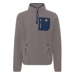 Strickfleece-Pullover FQ1924 "Fleecejacke FQLucas", Herren, Gr. L, grau (steel gray), Obermaterial: 100% Polyester PES., Sweatshirts Strickfleece-Pullover