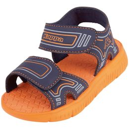 Sandale Kappa, M&auml;dchen, Gr. 25, blau (navy, orange), Synthetik, mehrfarbig, Schuhe Sandale, - mit Sohle in Kontrastfarben