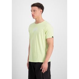 T-Shirt Alpha Industries "Basic T-Shirt ML", Herren, Gr. S, gr&uuml;n (arctic lime), Obermaterial: 100% Baumwolle, Shirts T-Shirt