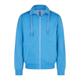 Sweatjacke SALZHAUT "Sweatjacke MOOL", Herren, Gr. 4XL, blau (ocean blau), Obermaterial: 55% Baumwolle CO (CMIA). 45% Polyester PES., Sweatjacken Sweatjacke