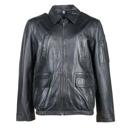 Bikerjacke JCC "Lederjacke mit verschlie&szlig;baren Brusttaschen 48033", Damen, Gr. 56, schwarz, Obermaterial: 100% Lammleder LEL. Futter: 100% Baumwolle CO., Jacken Bikerjacke