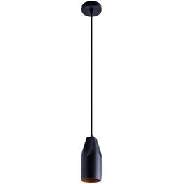 Paco Home Pendelleuchte "HURLEY I", schwarz, 1, &Oslash; 12cm H: 28,5cm, Leuchten, H&auml;ngelampe Esszimmer K&uuml;chenlampe H&auml;ngend Esstischlampe Innen Gold, Pendelleuchte