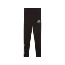 Leggings Puma "CLASS HIGH WAIST LEGGINGS G", M&auml;dchen, Gr. 128, N-Gr, schwarz (Puma schwarz), Jersey, Obermaterial: 95% Baumwolle, 5% Elasthan, unifarben, schmal normal, Hosen Leggings, mit hohem Bund, f&uuml;r flexiblen Sitz, aus Baumwollmischung