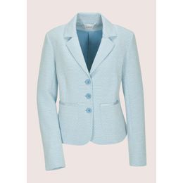 Madeleine Mode Jackenblazer MADELEINE "Jerseyblazer Kurzblazer mit Wabenmuster", Damen, Gr. 34, wei&szlig; (bleu, wollwei&szlig;), Obermaterial: 65% Polyester PES. 30% Viskose CV. 5% Elasthan EL., Modern, schmal, Blazer Jackenblazer, Strukturjersey