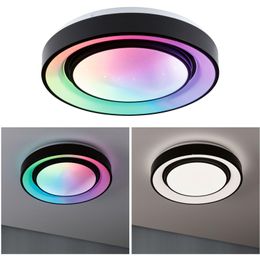 Paulmann LED Deckenleuchte "Rainbow Dynamic 22W 375mm 230V", schwarz (schwarz, wei&szlig;), 1, &Oslash; 37,5cm H: 7cm, 1 Stk., Leuchten, RGBW TunableWhite, LED Deckenleuchte