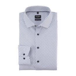 Businesshemd OLYMP "Luxor", Herren, Gr. 46, N-Gr, wei&szlig;, Web, Obermaterial: 64% Baumwolle, 27% Polyester, 9% Elasthan, 2-Knopf-Manschette, Hemden Businesshemd, sympathischem Minimal-Print, modern fit, Climate Control