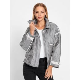 Steppjacke Heine, Damen, Gr. 36, grau, 55% Polyester, 45% Polyamid, Besatz:60% Baumwolle, 40% Polyester, Wattierung:100% Polyester, gemustert, mehrfarbig, Jacken Steppjacke