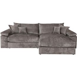 Ecksofa Home Affaire "Soft&Cosy XXL L-Form, B: 303 cm - OTTO. Verl&auml;ssliche Qualit&auml;t.", beige (taupe), B:303cm T:187cm, 100% Polyester, Sofas, Ecksofa, Mega-Sofa, Cord oder Chenille-Struktur, mit Federkern & 4 Zierkissen
