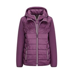 Kurzjacke GOLDNER "Kurzgr&ouml;&szlig;e Steppjacke mit &Auml;rmeln aus Softshell", Damen, Gr. 20, pink (beere), Obermaterial: 50% Polyamid PA. 47% Polyester PES. 3% Elasthan EL., normal, Jacken Kurzjacke, Mit herausnehmbaren Einsatz