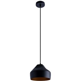 Paco Home Pendelleuchte "HURLEY U", schwarz, 1, &Oslash; 22cm H: 18cm, Leuchten, H&auml;ngelampe Esszimmer K&uuml;chenlampe H&auml;ngend Esstischlampe Innen Gold, Pendelleuchte