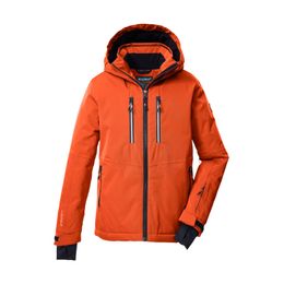 Skijacke Killtec "KSW 191 BYS SKI JCKT", Herren, Gr. 152, dunkelorange, Obermaterial: 100% Polyester;Futter: 100% Polyester;F&uuml;llung: 100% Polyester, Jacken Skijacke, Wasserdichte Kinderjacke mit Kapuze, Schneefang und Reflektoren