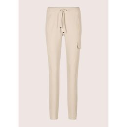 Madeleine Mode Jerseyhose MADELEINE "Hose Cargo-Jerseyhose mit Kordelzug", Damen, Gr. 19, K-Gr, wei&szlig; (perlwei&szlig;), Obermaterial: 60% Viskose CV. 35% Polyamid PA. 5% Elasthan EL., Hosen Jerseyhose