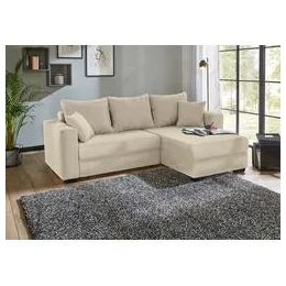 Jockenh&ouml;fer Ecksofa JOCKENH&Ouml;FER GRUPPE "Elmau L-Form, B: 235 cm", beige (beige, grau), B:235cm T:90cm, Korpus: 100% Polyester;Kissen: 100% Polyester, Sofas, Ecksofa, mit Bettfunktion, Bettkasten & 2 Zierkissen, Topseller
