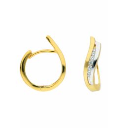 Adelia&acute;s Paar Creolen ADELIA&acute;S "585 Gold Ohrringe Creolen mit Zirkonia", gold, Ohrringe, Damen, Gelbgold 585, Paar Creolen