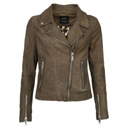 Bikerjacke Maze "Lederjacke Romie", Damen, Gr. XS, gr&uuml;n (olive), Obermaterial: 100% Lammleder LEL. Futter: 100% Polyester PES., Jacken Bikerjacke