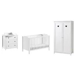 Babyzimmer-Komplettset Vipack "Amori Set 4-tlg. mit nostalgischer Herz-Optik, TOP Komplett-Angebot", wei&szlig;, B/H: 60cm x 120cm, Schlafzimmerm&ouml;bel-Sets
